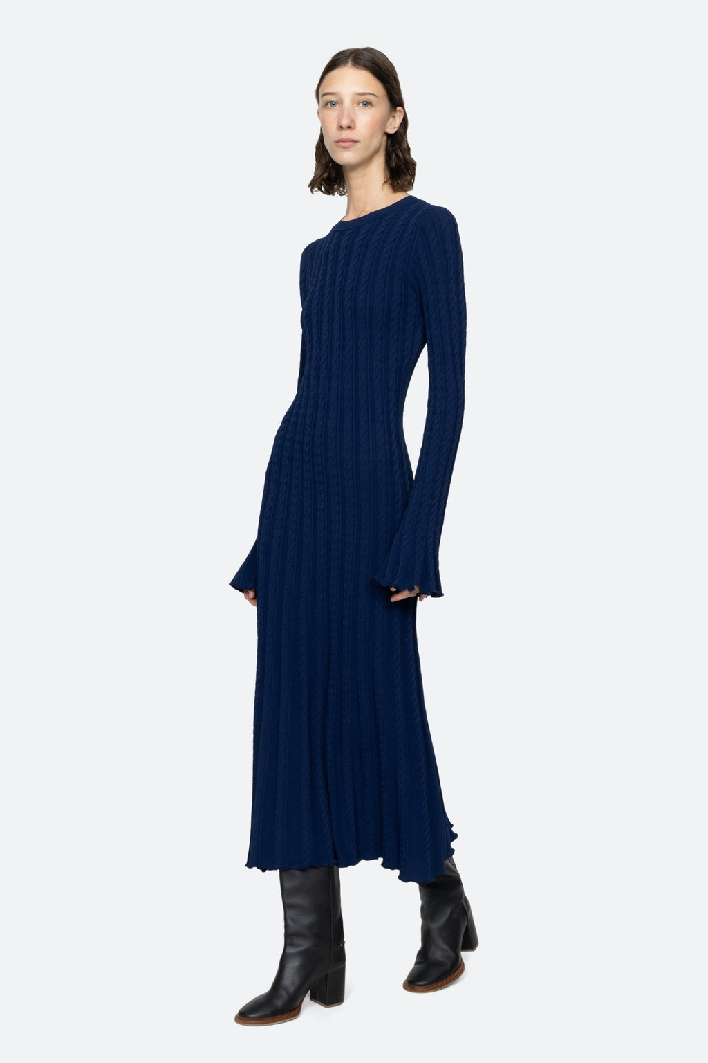 Rhea Knit L/SLV Midi Dress – Beanie + Cecil
