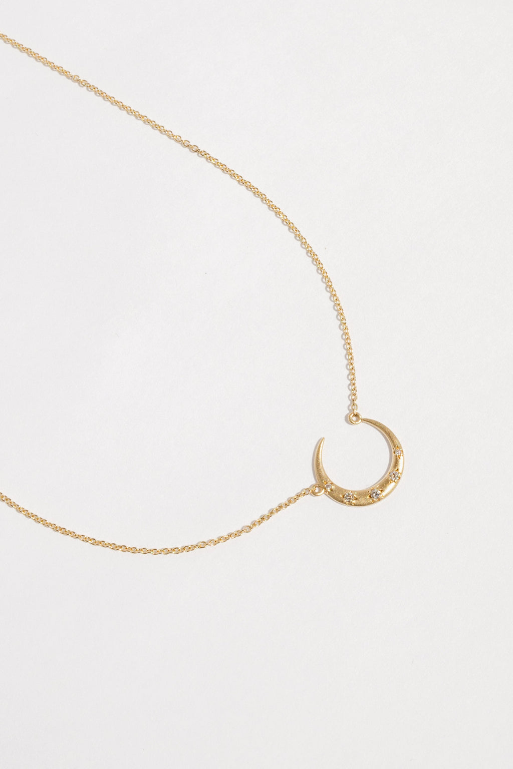 Crescent Moon and Diamond Necklace – Beanie + Cecil