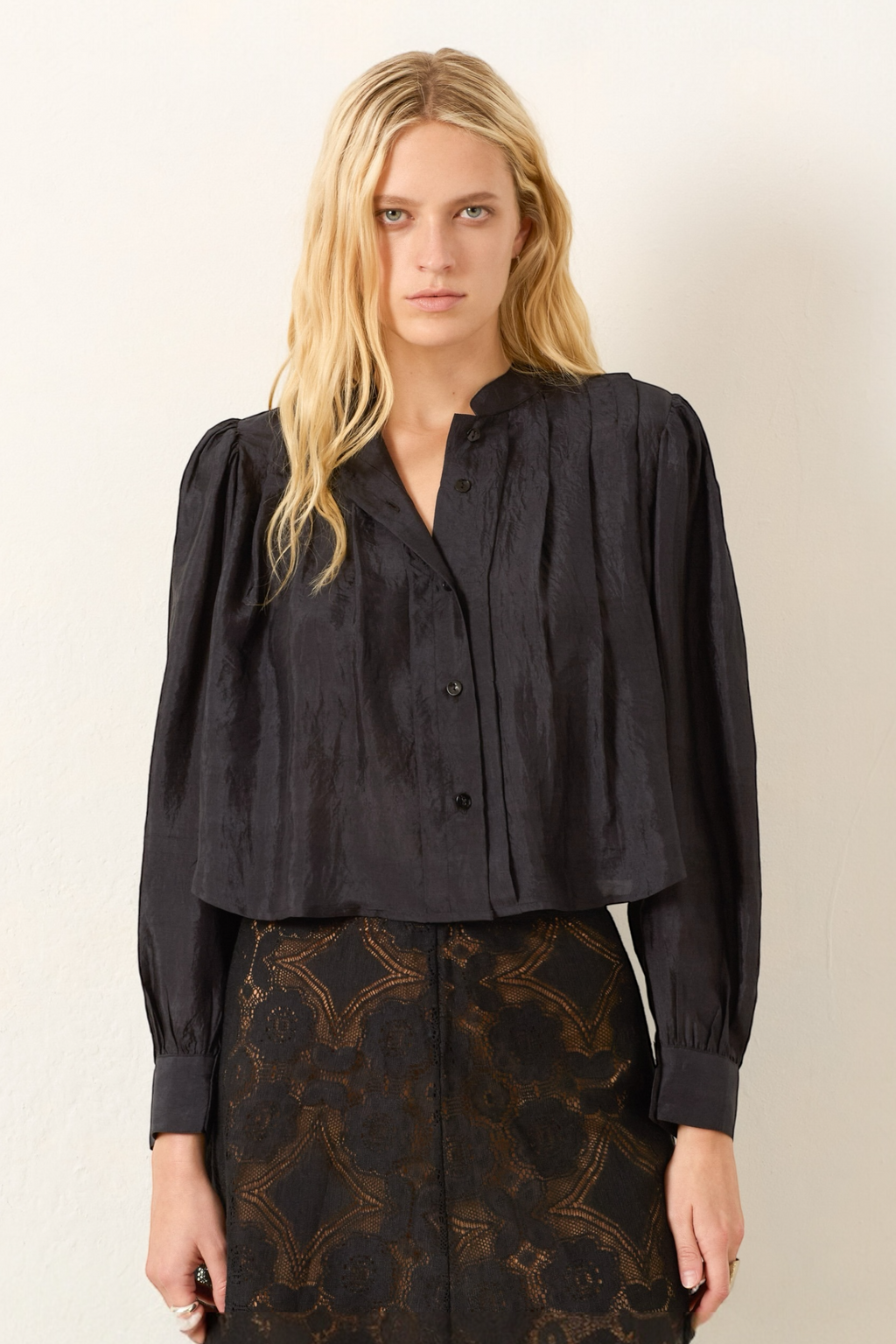 Ryle Onyx Silk Shirt – Beanie + Cecil